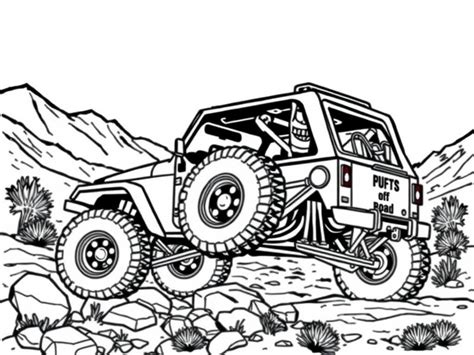 Off Road Jeep Coloring Page Free Printable Coloring Page