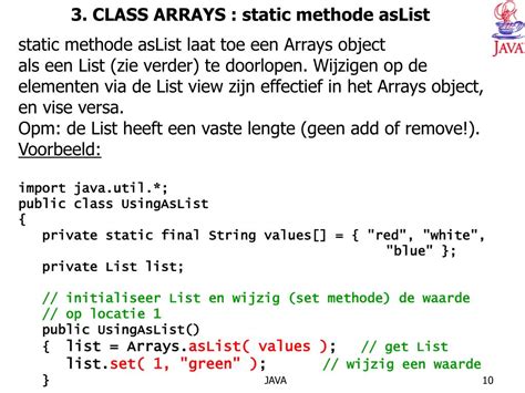 Ppt H 22 Collections Framework 1 Inleiding Powerpoint