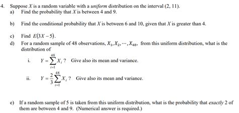 Solved Suppose X Is A Random Variable With A Uniform Chegg