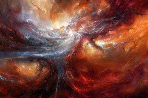 Abstract Fiery Fractal Art With Dynamic Red And Orange Swirls Stock Image Image Of Pattern