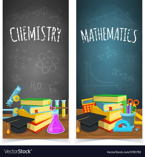Science Classes Headers Royalty Free Vector Image