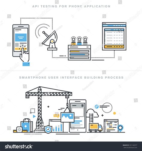 Flat Line Design Vector Illustration Concepts Stock Vector Royalty