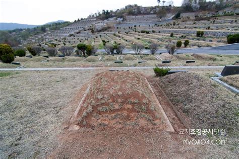 서울시립 용미리 제1묘지 300구역 조성묘 엄님 산소 사초작업 후의 모습입니다 시공사례 묘지조경공사닷컴 벽제묘지 용미리묘지 전문