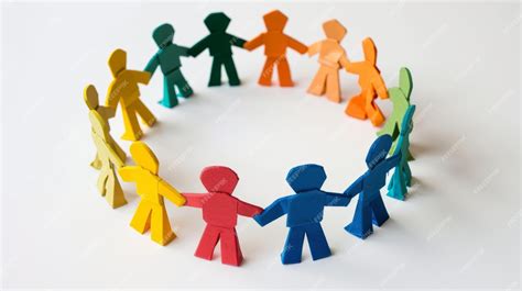Premium Photo Circle Of Paper Cutout Figures Symbolizing Unity And Diversity
