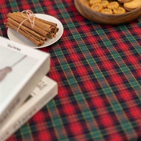 스콧체크 크리스마스 식탁보 테이블보 체크 기모 홈카페 파티 쥬앤크홈