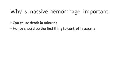 Massive External Hemorrhage And Bleeding Controlpptx Ppt