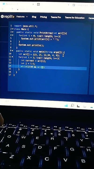 Sorting Of An Array Insertion Sort Java Javatutorial Coding Shorts Youtubeshorts