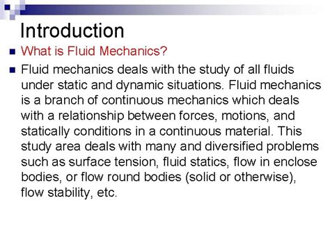 Lecture No To Basic Fluid Mechanics