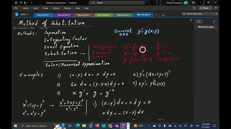 Z Odes Method Of Substitution Youtube