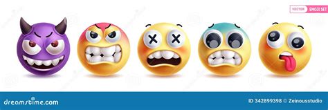Emoji 3d Emoticon Character Vector Set Emojis Facial Expression
