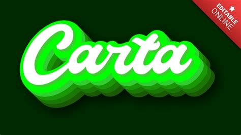 Carta With Green 3d Projection Text Effect Generator