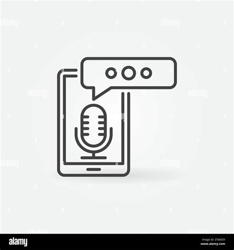 Smartphone Speech Recognition Vector Concept Icon Or Symbol In Thin