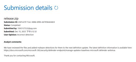 Virus Incorrect Detection Submission Is Being Treated As Virus Submission Wrongly Microsoft Qanda