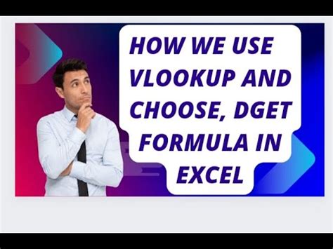 How To Use VLOOKUP Choose And Dget FORMULA In Excel YouTube