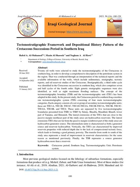 Tectonostratigraphic Framework And Depositional History Pattern Of The Cretaceous Successions
