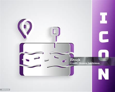 종이 는 회색 배경에 격리 깨진 도로 아이콘을 잘라 종이 아트 스타일 벡터 페이퍼커팅에 대한 스톡 벡터 아트 및 기타 이미지