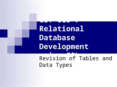 Ppt Cit 613 Relational Database Development Using Sql Revision Of