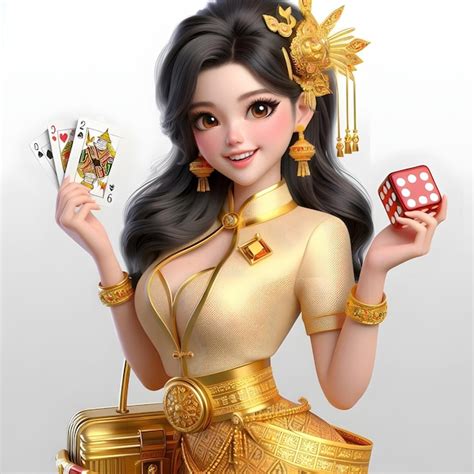 Thai 3d Girl Holding Dice With White Background Premium Ai Generated Image