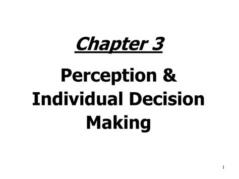PPT Chapter 3 Perception Individual Decision Making PowerPoint