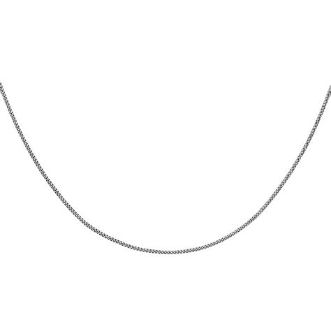 Sterling Silver Rhodium Plated Panza Curb Chain 18 Inch 7606159 Tjc