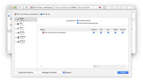 better handle case where a developer opens `runner xcodeproj` instead of `runner xcworkspace