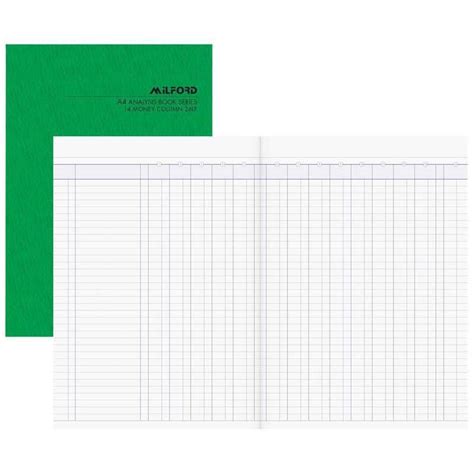 Milford 14 Money Column Analysis Book Soft Cover A4 Analysis Books