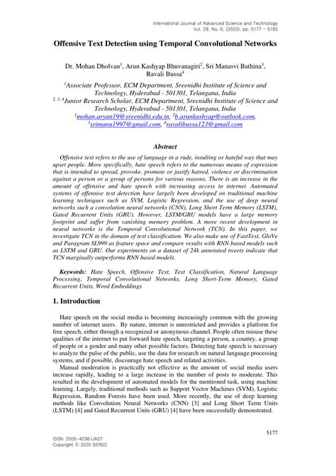 Pdf Offensive Text Detection Using Temporal Convolutional Networks