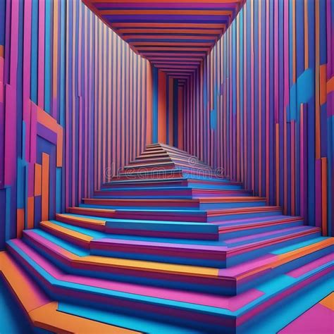 Abstract Optical Illusion In Colour Stock Illustration Illustration Of Pattern Square 300658227