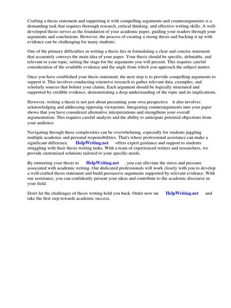 How To Support Your Thesis Statement With Compelling Arguments And Counterarguments Pdf