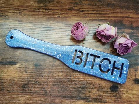 Bdsm Sex Paddle Blue Sparkle Bitch Etsy Uk