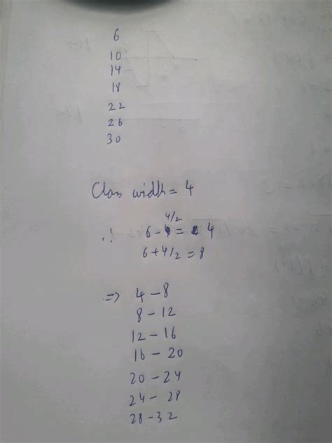 ind the class size the class marks of a frequency distribution are