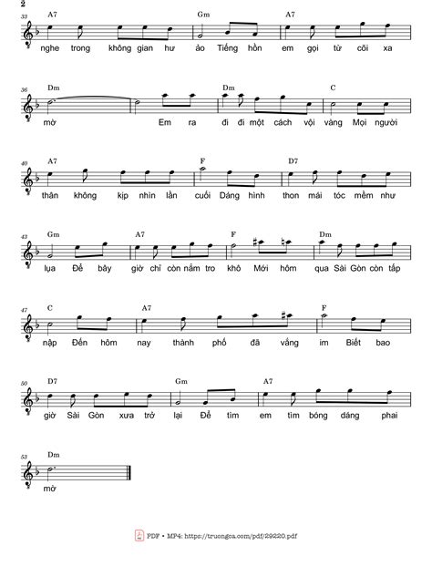 Sheet Sài Gòn Vắng Im Pdf Lyrics And Chords