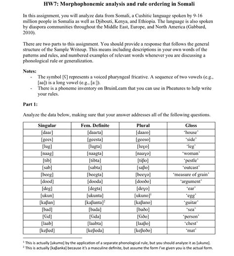 Hw7 Morphophonemic Analysis And Rule Ordering In
