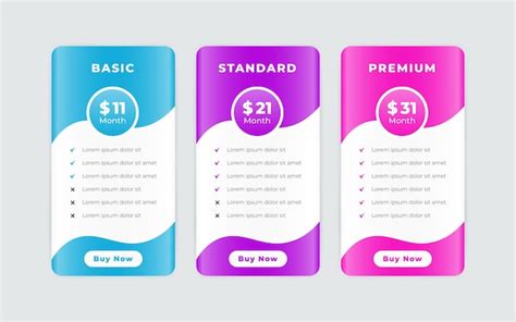 Premium Vector Vector Modern Pricing Table Design Template