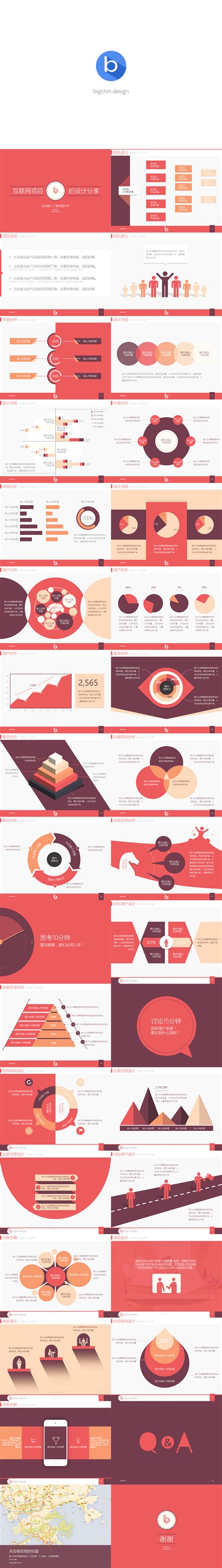 Powerpoint Design Red Color Total 35 Slide PPT Template Behance