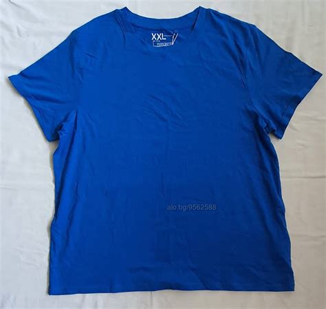 Синя тениска с къси ръкави Xxl Тениска Мъжко Дамско Син Облекло