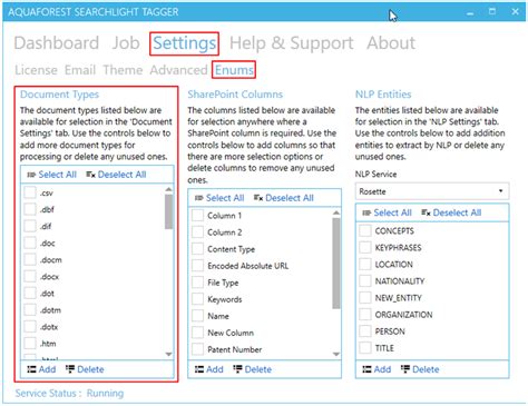Manage Document Types In Tagging Settings