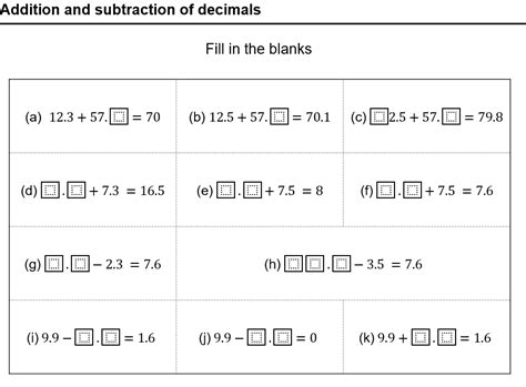 Addition And Subtraction Of Decimals Ticktockmaths