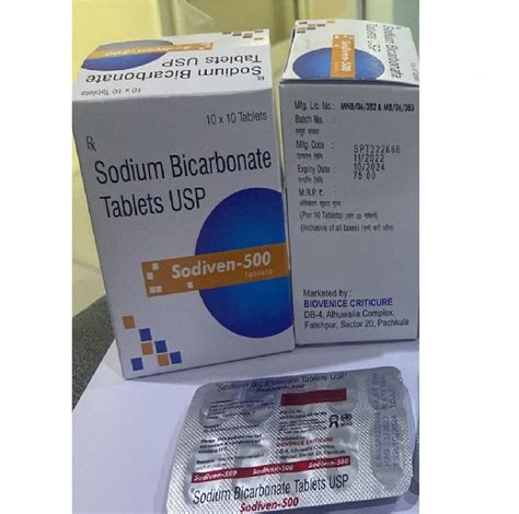 500 Mg Sodium Bicarbonate Tablets At ₹ 750box Sector 20 Panchkula Id 2849325712230
