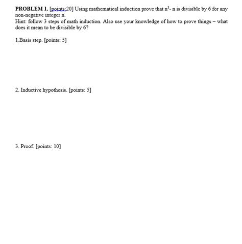 Solved PROBLEM Points Using Mathematical Induction Chegg