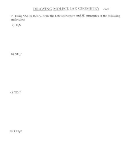solved refer to picture drawing molecular geometry using