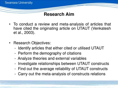 Ppt A Meta Analysis Of The Unified Theory Of Acceptance And Use Of Technology Utaut