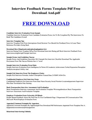Sample Interview Feedback Report Fill Online Printable Fillable Blank PdfFiller