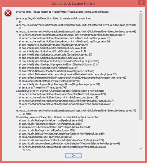 Android Studio Fails To Start Showing Internal Error Stack Overflow