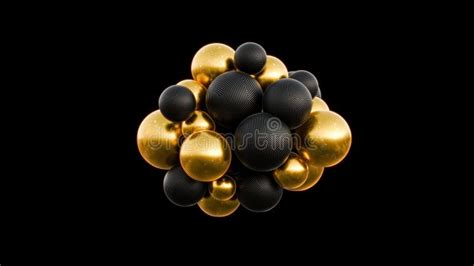 An Abstract Representation Of Molecular Structure Featuring Gold And