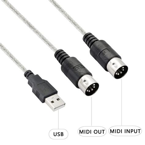 Fullbabe 520 StoreUSB MIDI Cable Type A Male To MIDI DIN 5 In Out Cable Interface With LED