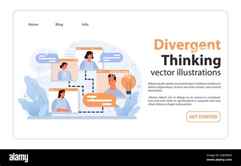 Team Collaboration In Divergent Thinking Professionals Connect Online Sharing Ideas And