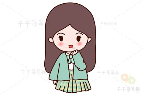 女孩简笔画教程 简单漂亮 女孩简笔画