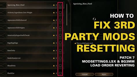 Prevent IGMM From Resetting BG MM Load Order Other Modsetting Lsx Issues In BG Patch YouTube