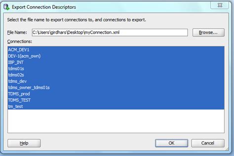 How To Take A Backup For The Connection Details In Sqldeveloper Stack Overflow
